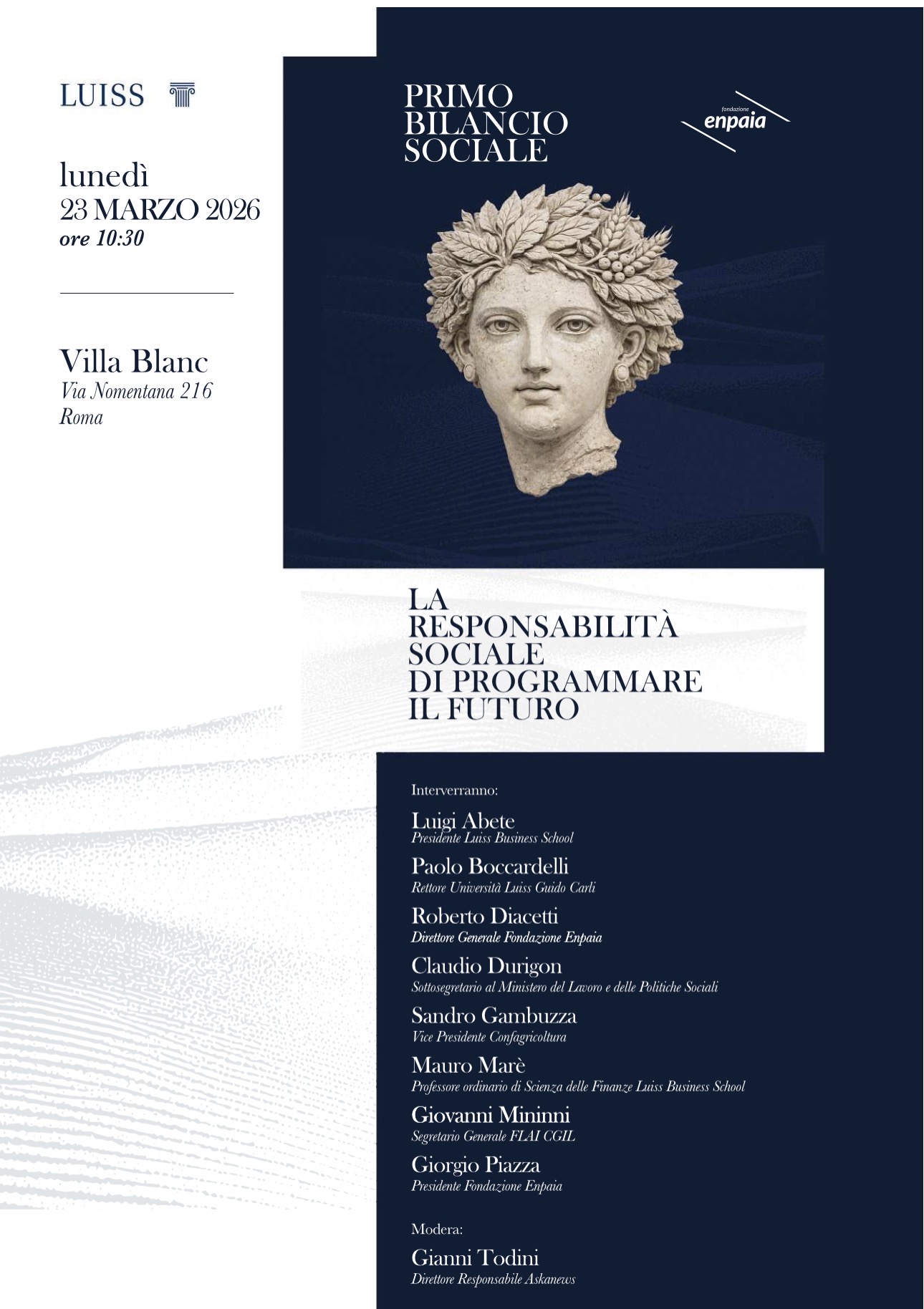 Enpaia presenta primo bilancio sociale il 23 marzo a Roma